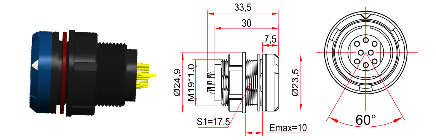 Plastic Housing Electrical 8Pin Harness Connector custom Medical Cable ...