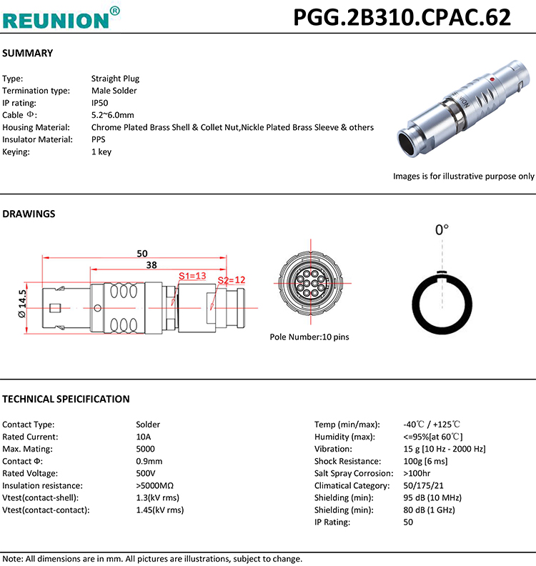 10 Pin Push Pull Plug and Socket Male Female Connector for Medical ...