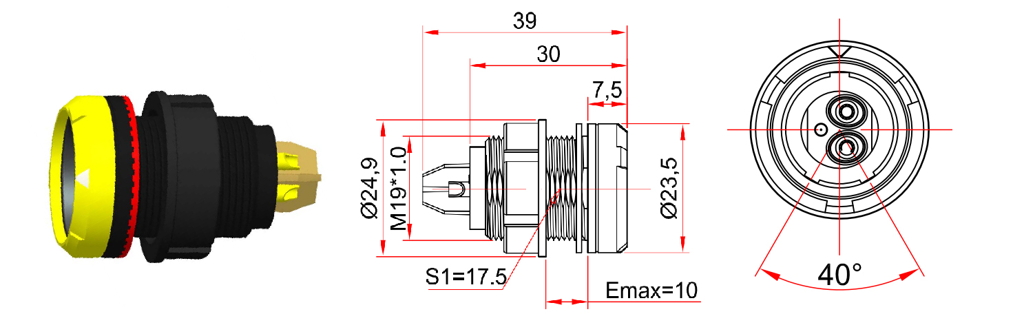 Self-latching Quick Push-Pull Plastic Power Connector IP65 Waterproof ...